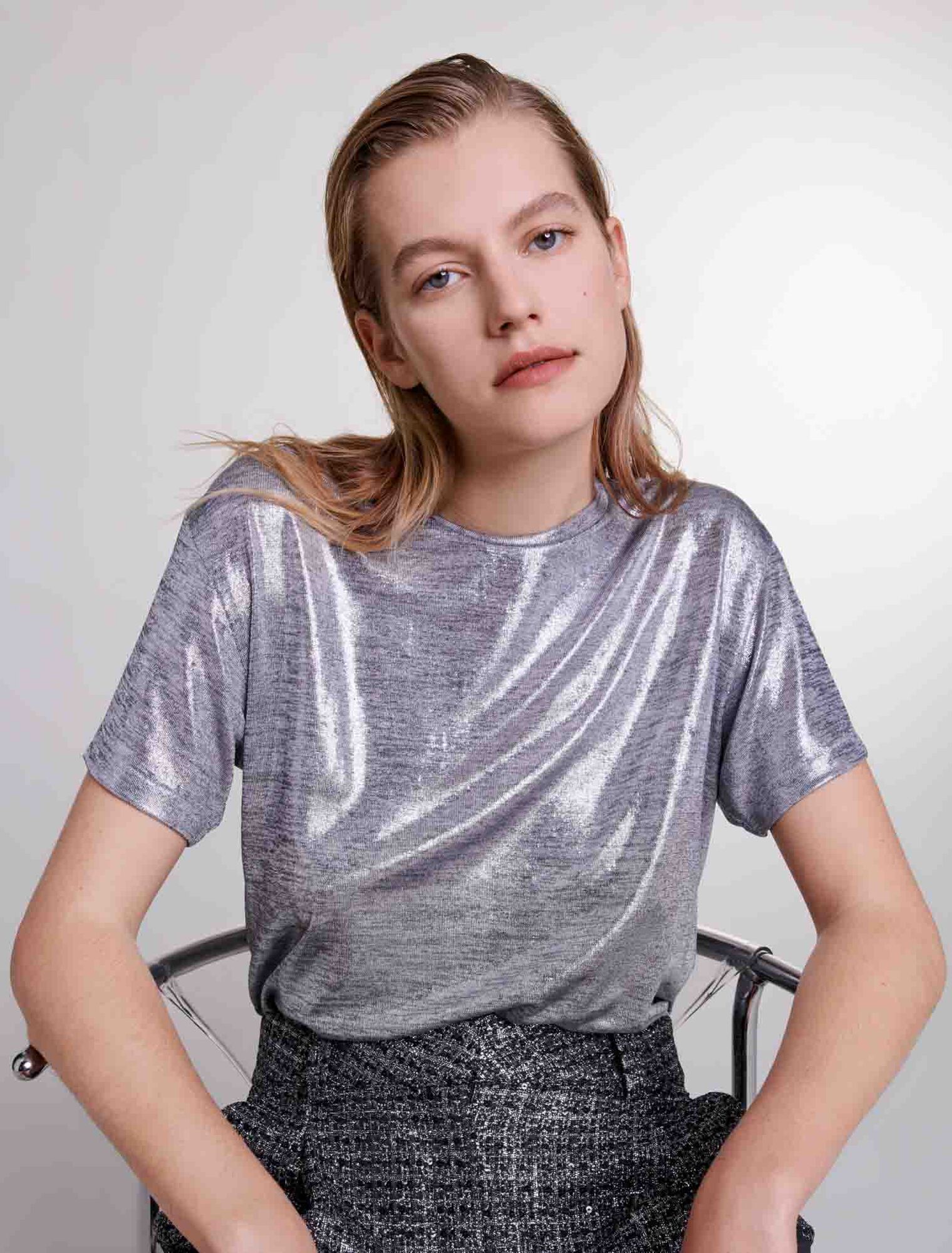 Lamé T-shirt - T-Shirts | Maje