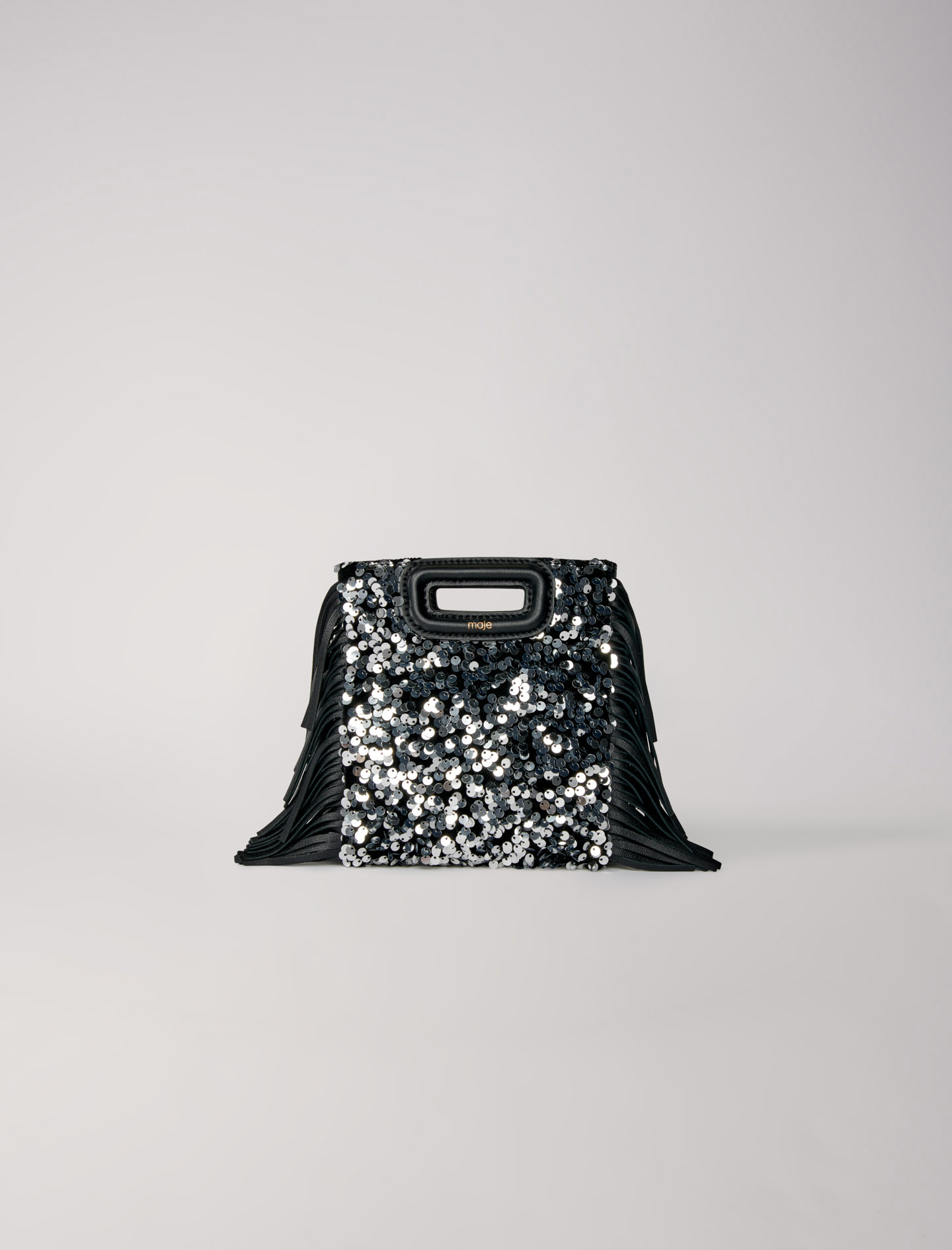 Sequin mini M bag Black / Gray for Women | Maje