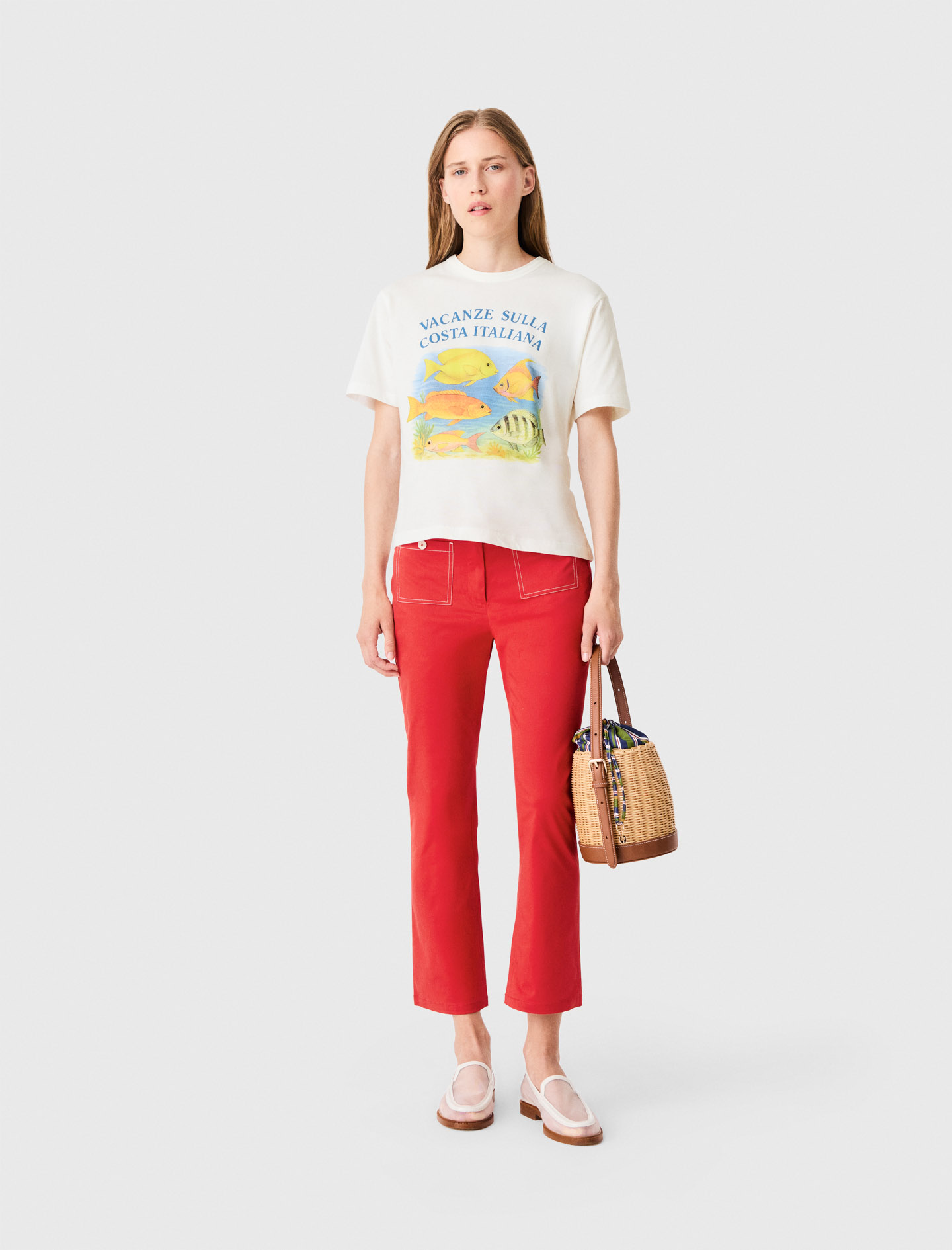 T-shirt with fish print White for Women | Maje