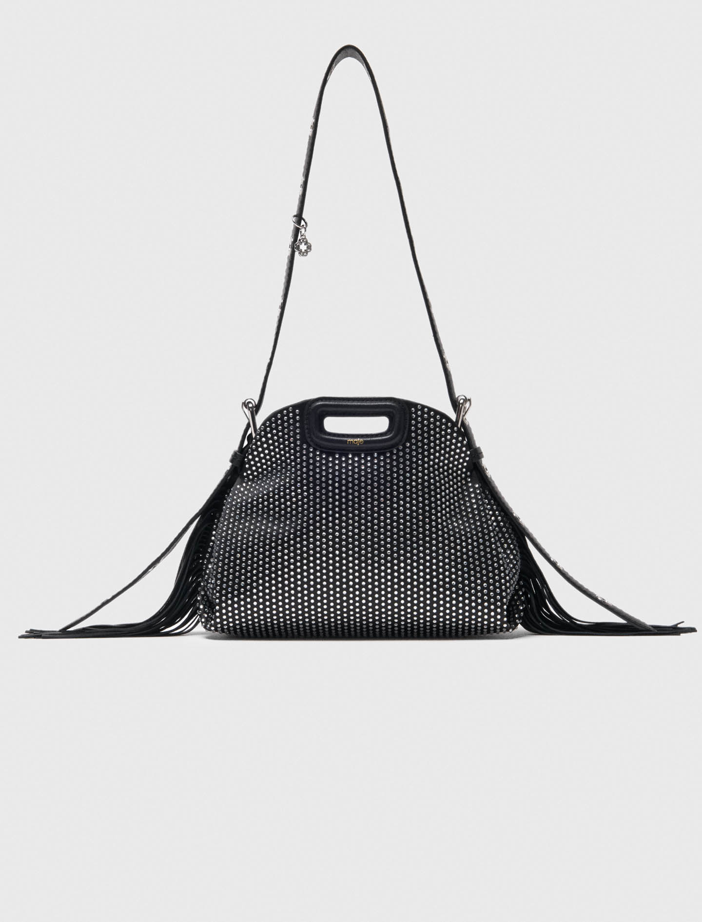Miss M mini rhinestone bag Black for Women | Maje