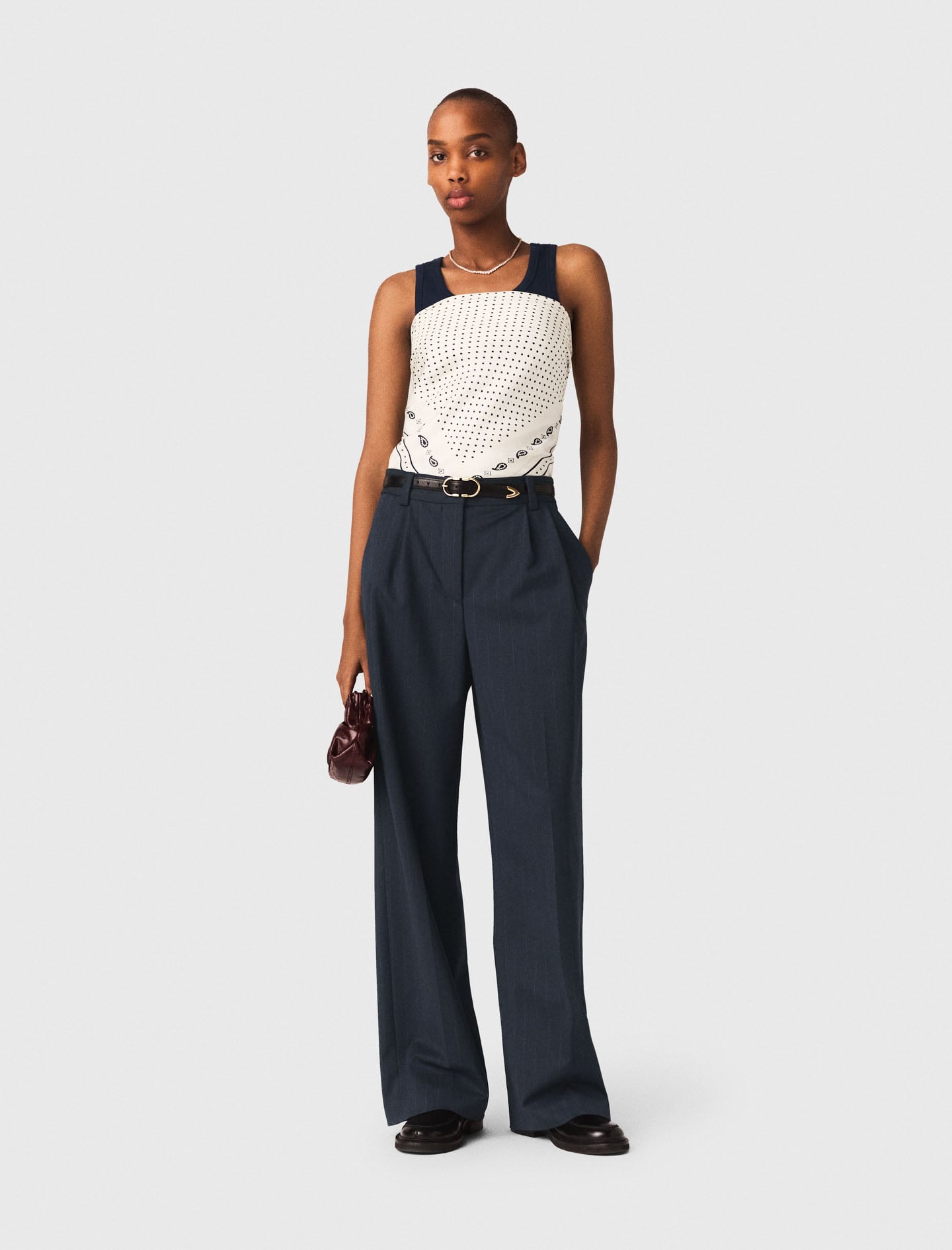 Striped suit trousers Navy for Women | Maje