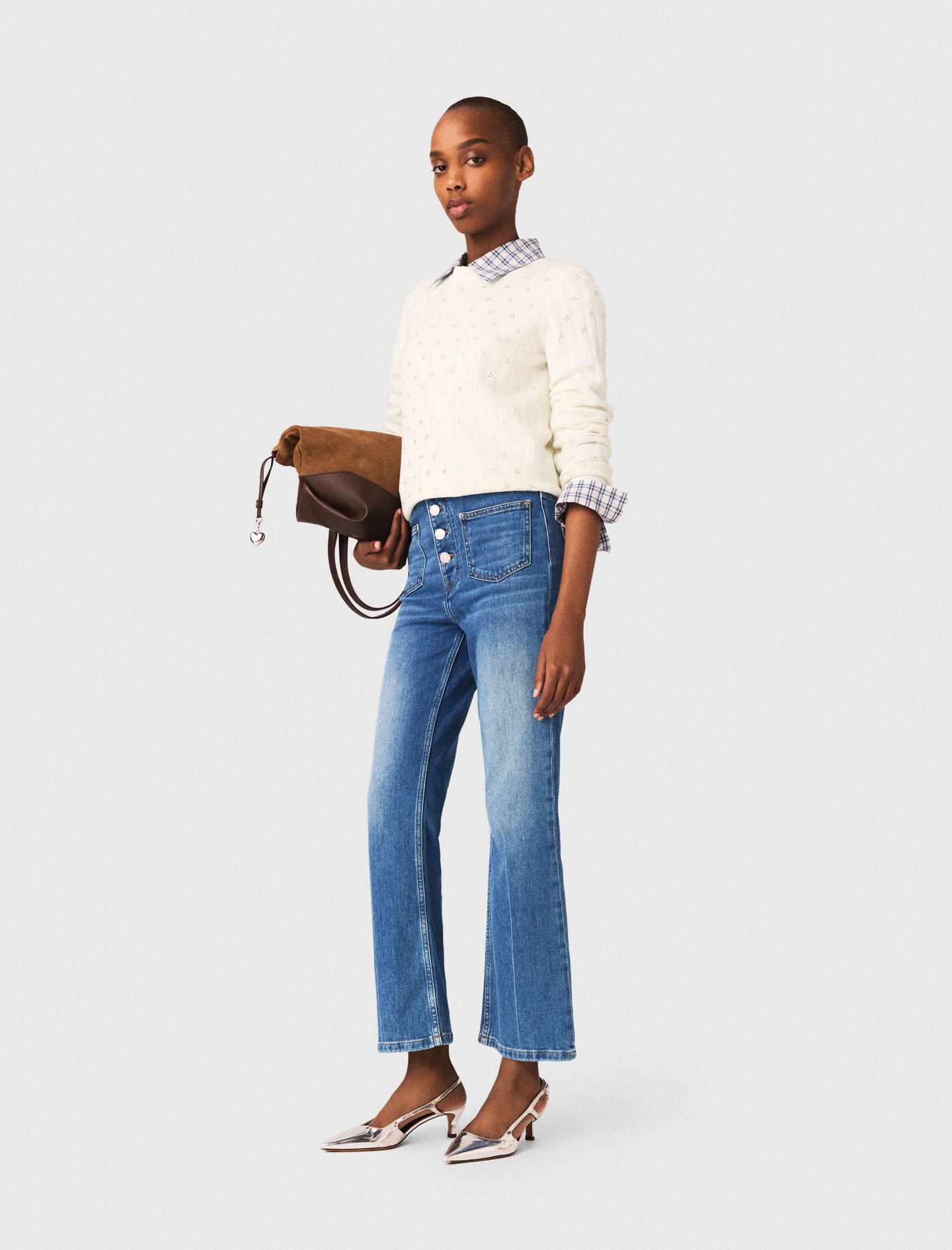 Denim jeans with pockets Blue for Women | Maje