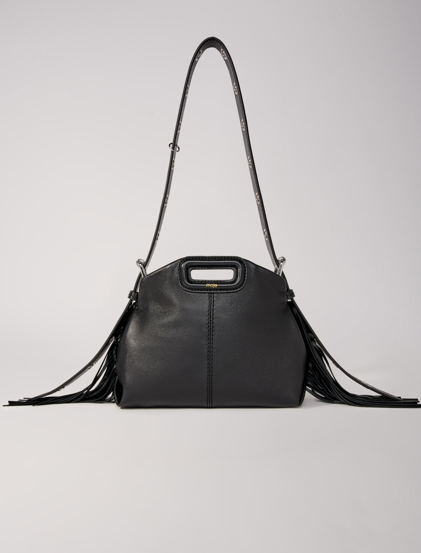 Miss M mini smooth leather bag Black / Gray for Women | Maje