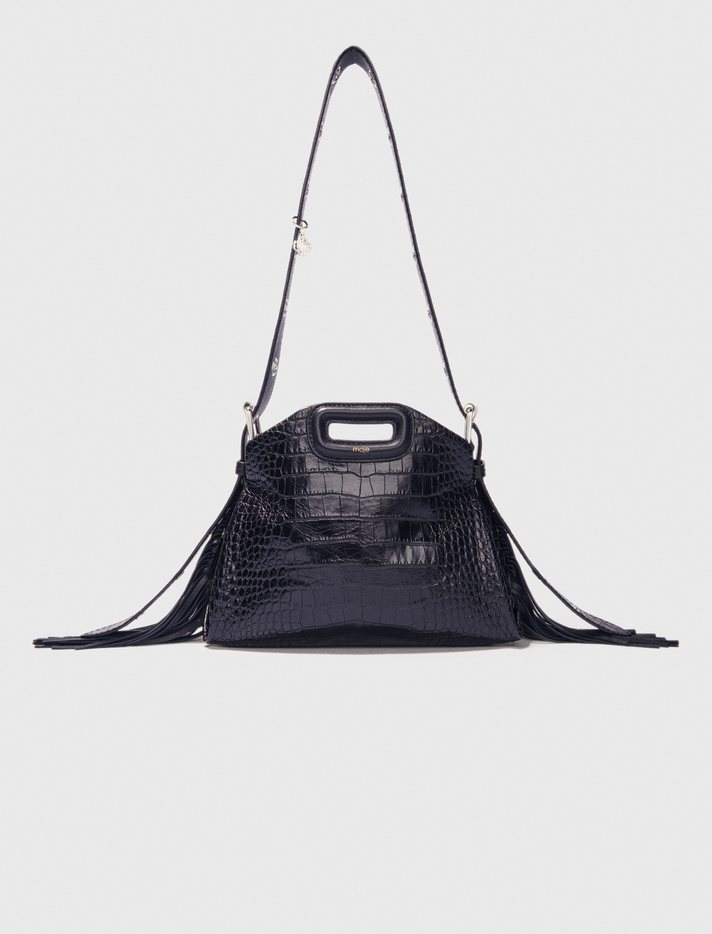Miss M mini embossed leather bag Black for Women | Maje